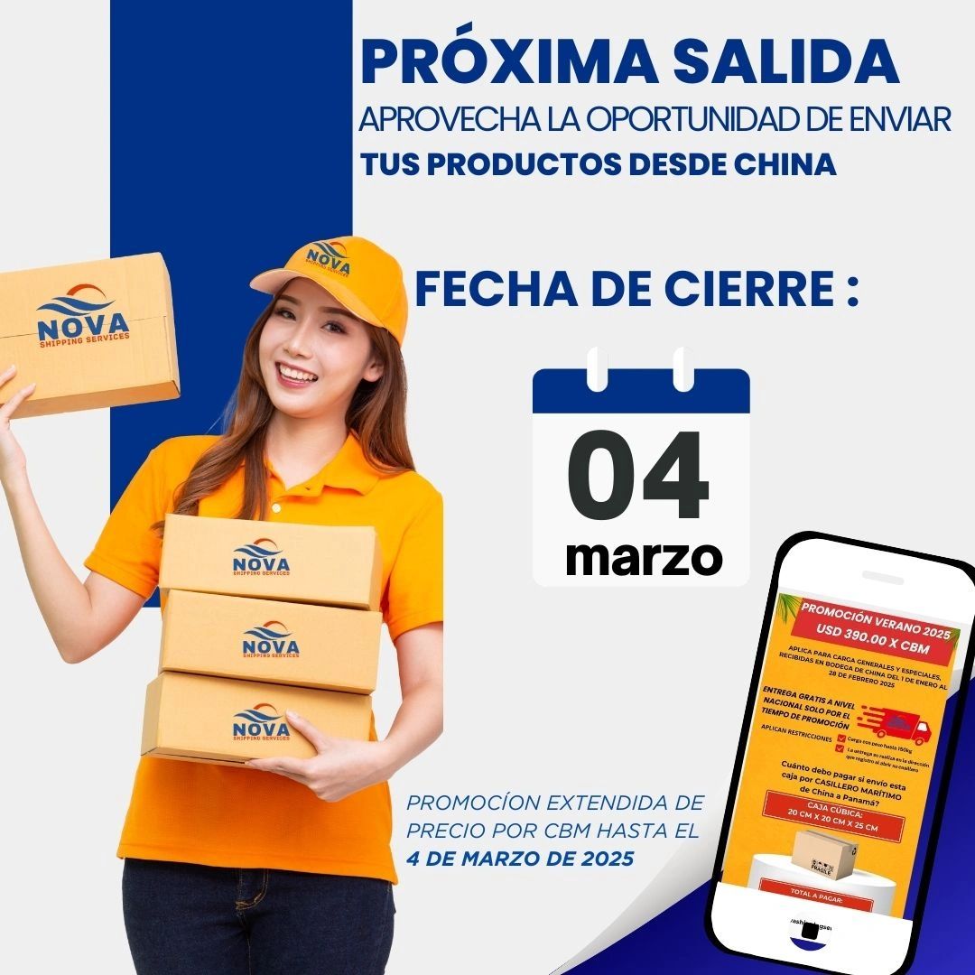 PRÓXIMA SALIDA - CASILLERO MARÍTIMO CHINA A PANAMÁ